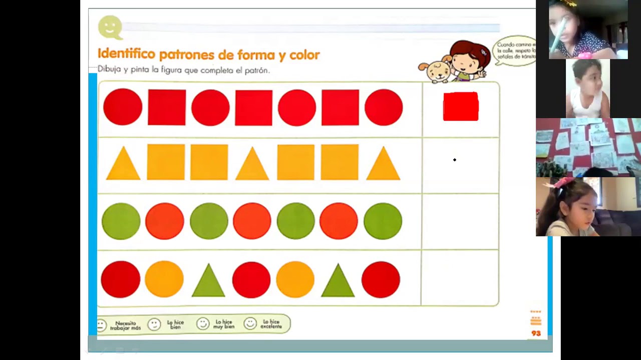 Destrezas de Aprendizaje patrones de forma, color, tamaño y posición ...