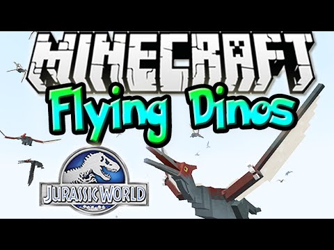 MineCraft 1.8 Jurassic World 2.0 Mod Flying Dinos ShowCase! - YouTube