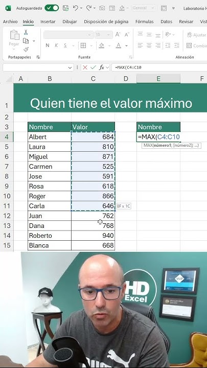Buscar El Valor Maximo En Excel Exceltips Excelformula Youtube