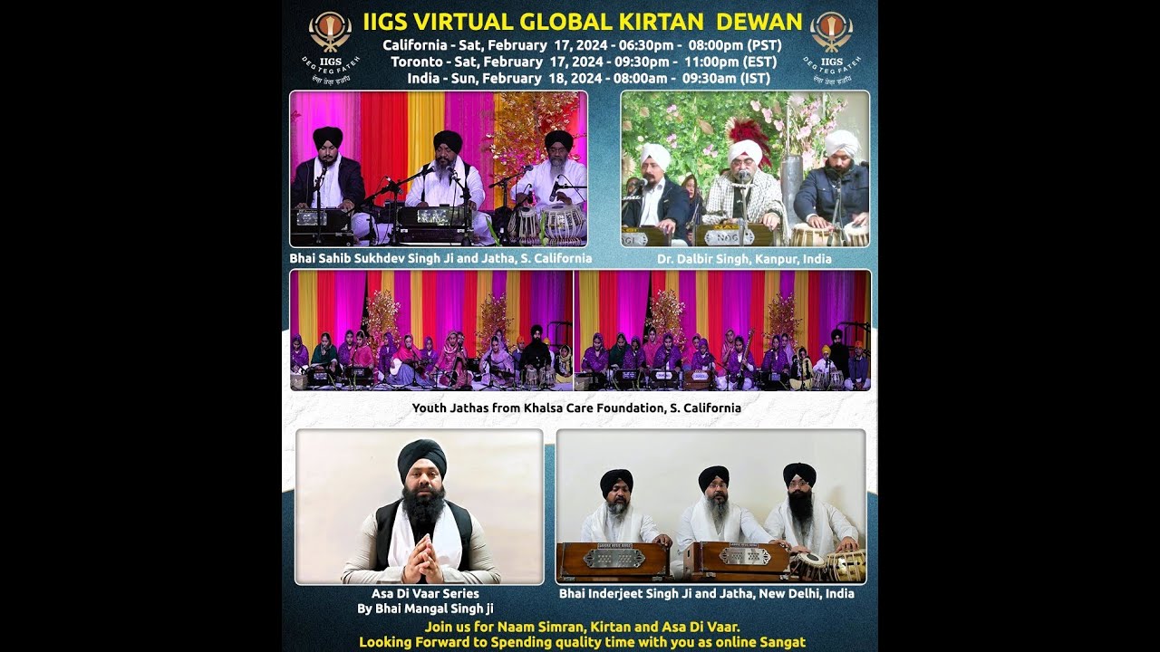 Welcome to Bi-Monthly Virtual Global Kirtan Dewan by IIGS: Kirtan and ...