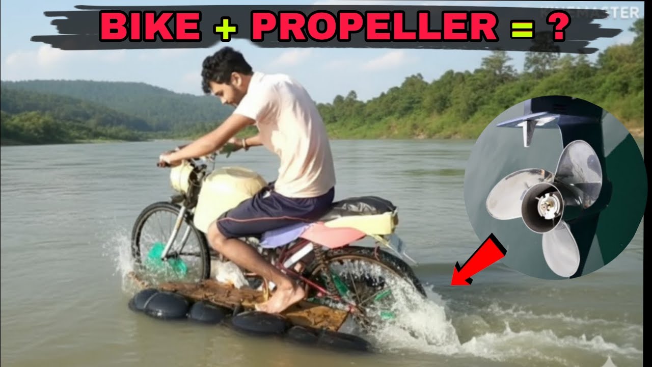 DIY Water Bike-Boat Combo With DC Motor | Amphibious Bik making - YouTube