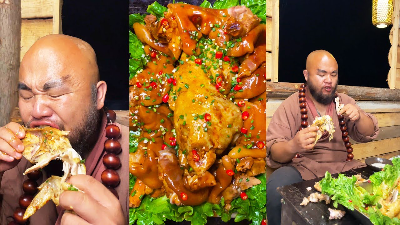 mukbang | Pork Trotter Stewed Chicken | Ribs | Boiled Bullfrog ...