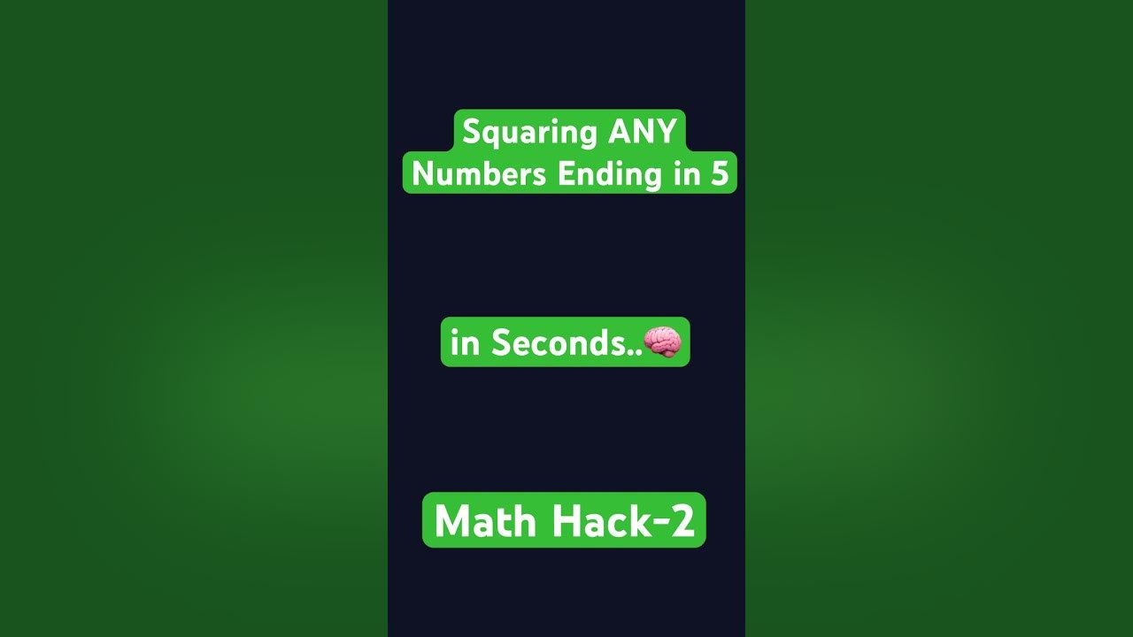 Square ANY Number Ending in 5 in Seconds! 🧠 #mathtricks #math - YouTube