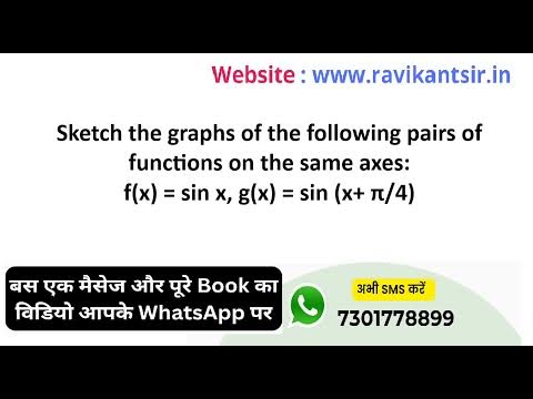 Sketch the graphs of the pairs of functions on the same axes:(i) f(x) = sin x, g(x) = sin (x+ π ...