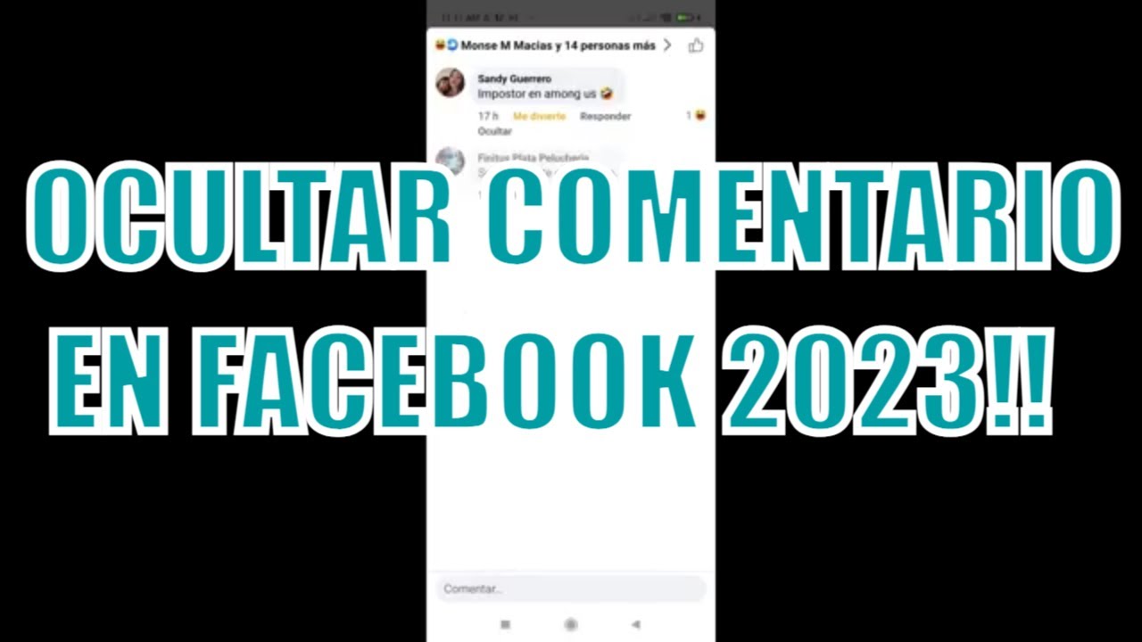 ¿Cómo ocultar un comentario en Facebook para qué nadie lo vea? 2023 ...