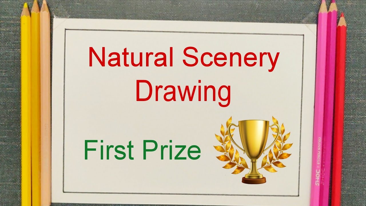 How to draw natural scenery step by step for beginners| Beautiful ...