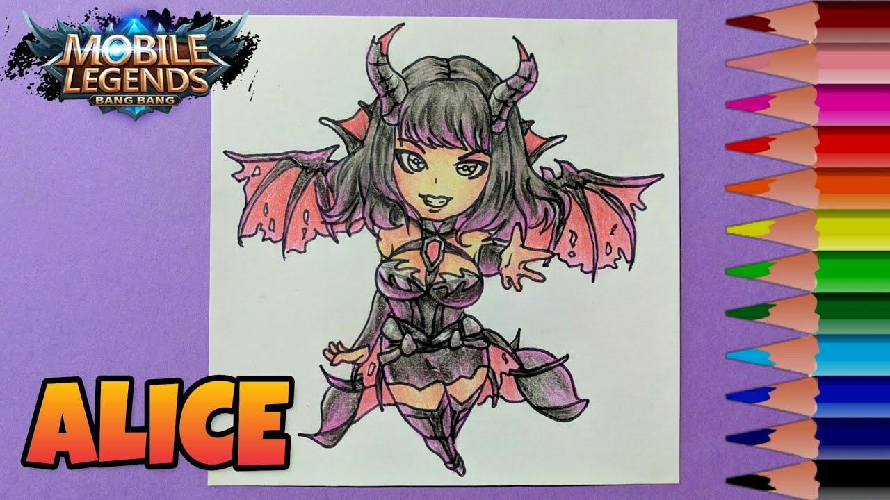 How to Draw Alice Mobile Legends | Cara Menggambar Alice Chibi - YouTube