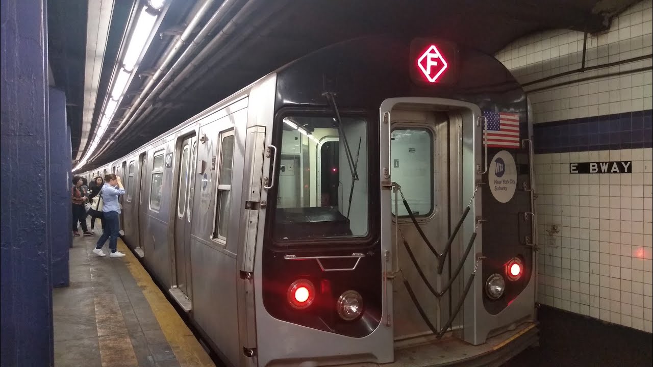 NYC Subway HD 60fps: Coney Island bound Diamond F Express Train @East ...
