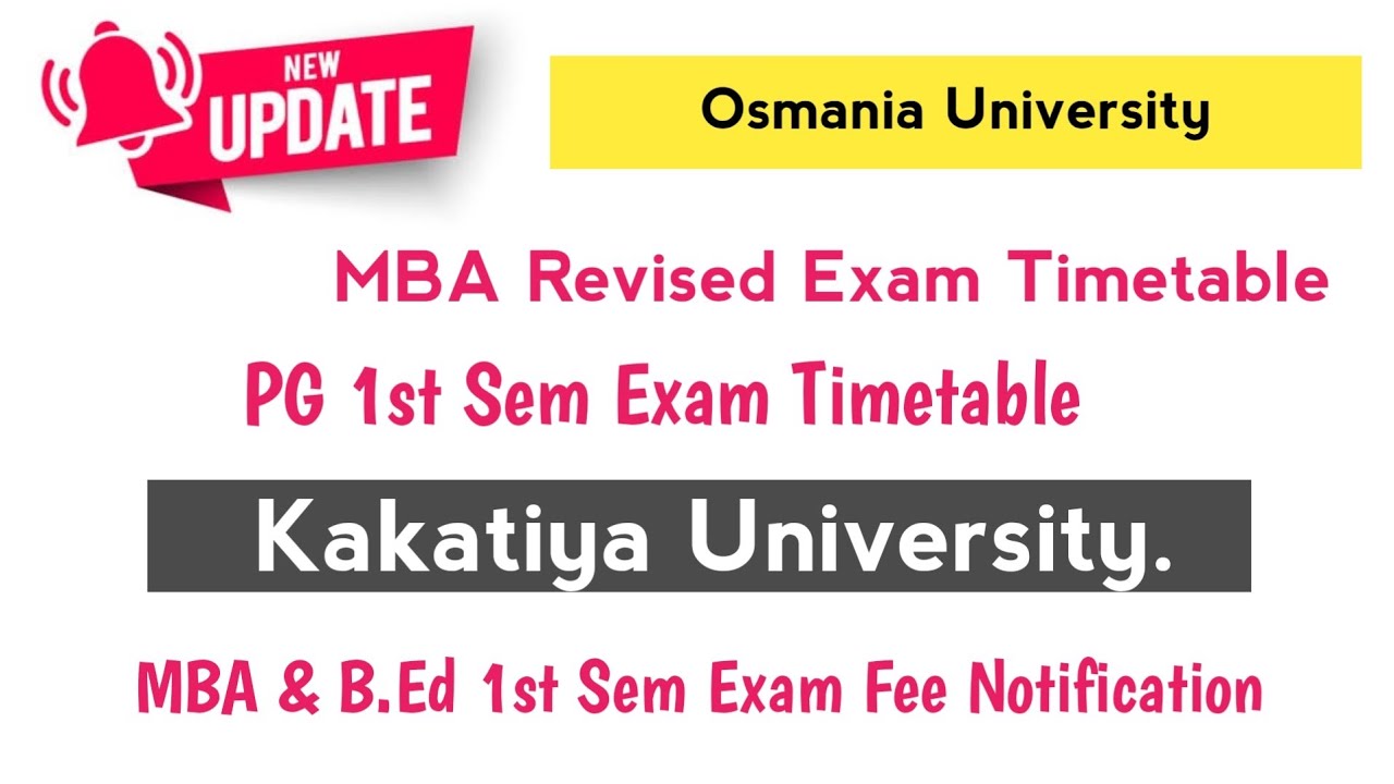 MBA 1st Sem One Exam Postponed | PG 1st sem Exam Timetable | OU - YouTube