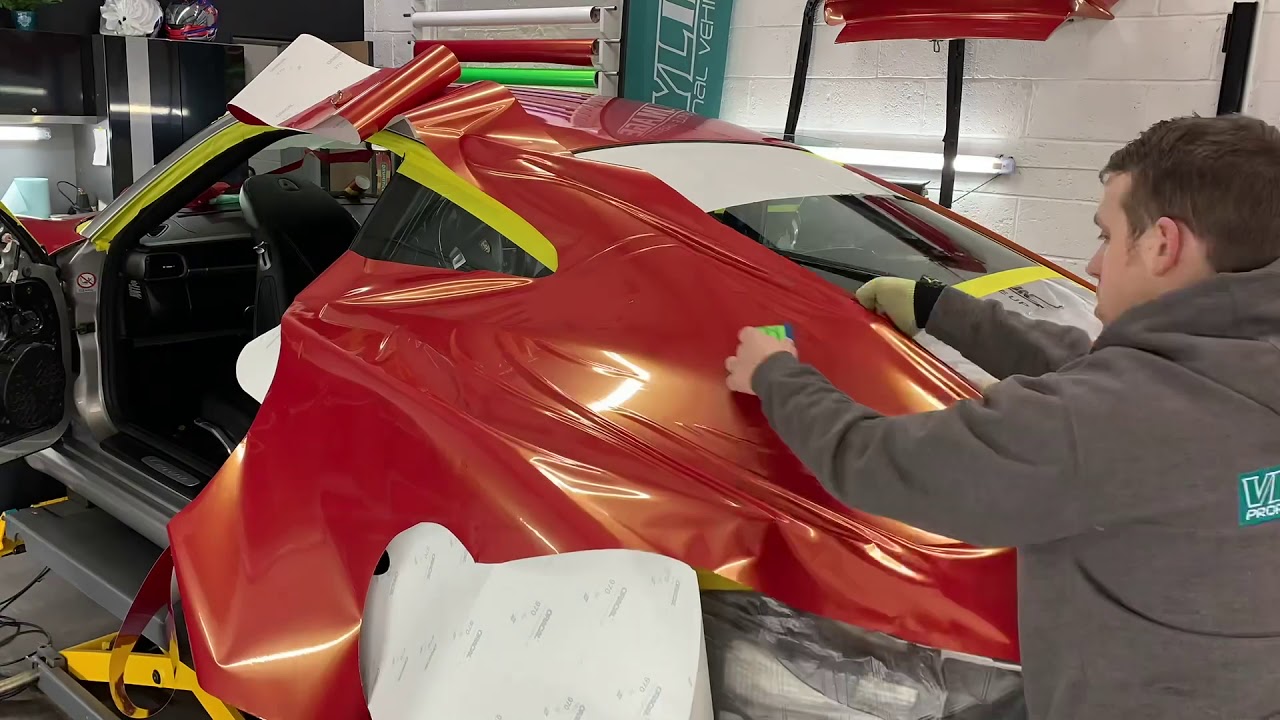 Porsche 997 full wrap in oracle sunset shift - YouTube