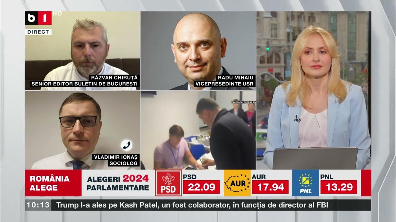 V. IONAȘ, SOCIOLOG, DESPRE SCENARIILE PRIVIND COALIȚIILE POST ALEGERI_Știri B1TV_2 dec. 2024 ...