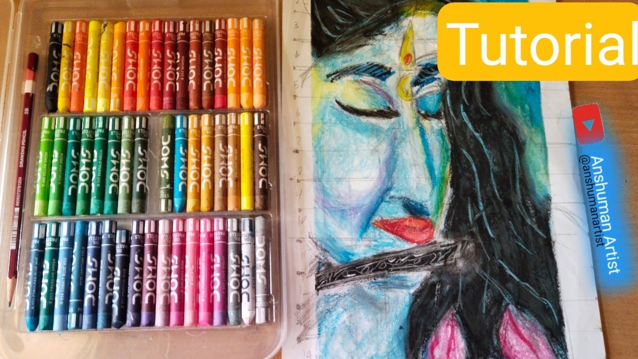 Shree Krishna drawing, Krishna drawing with his flute, Anshuman Artist ...