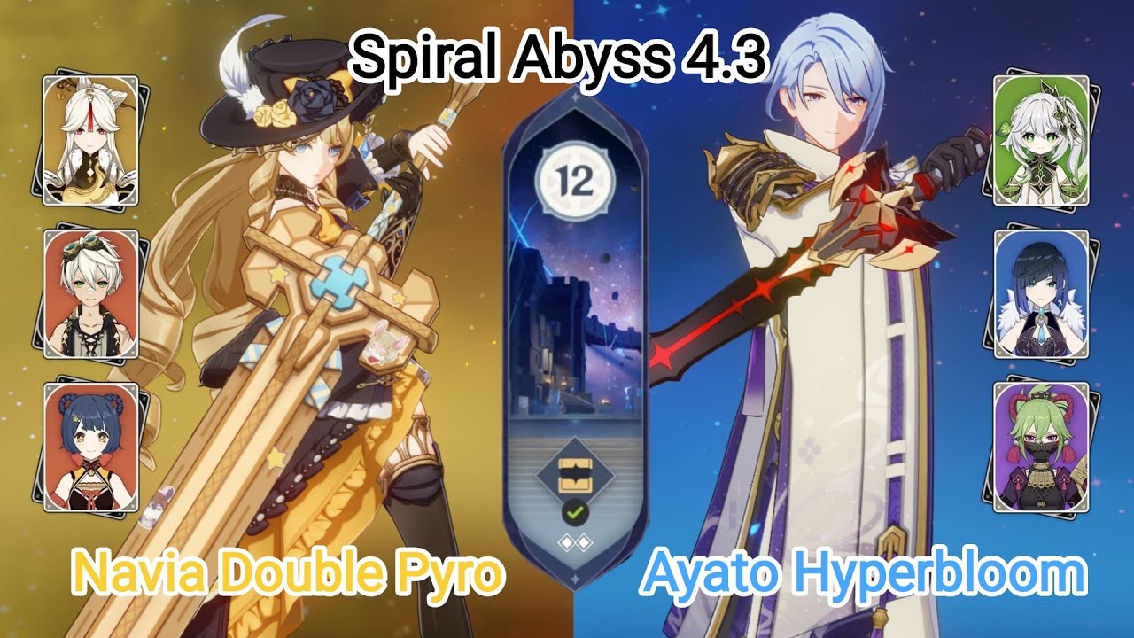 F2P C0 Navia Double Pyro & C0 Ayato Hyperbloom - NEW Spiral Abyss 4.3 Floor 12 Genshin Impact ...