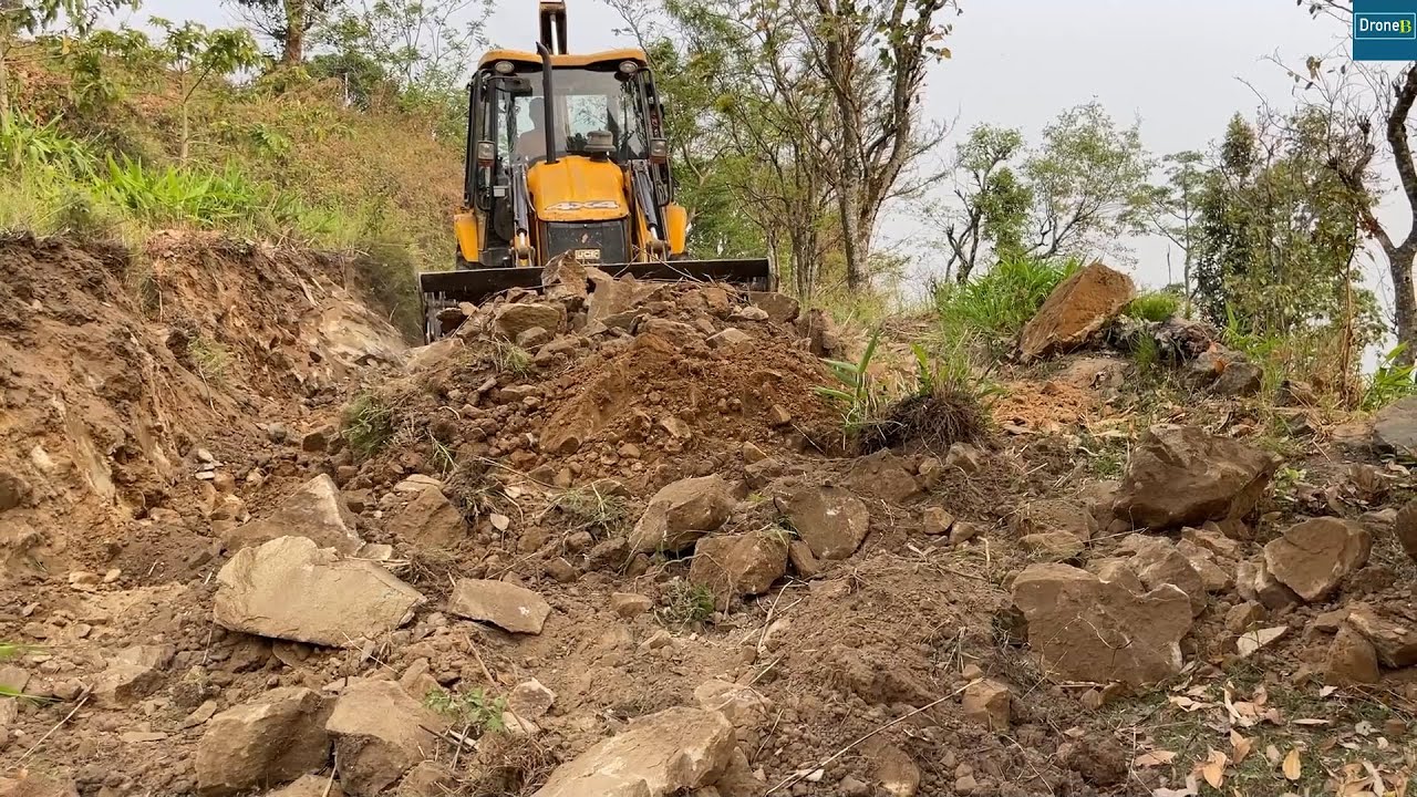 Making Easy Vehicles Passable Remote Mountain Village Road-JCB Backhoe ...