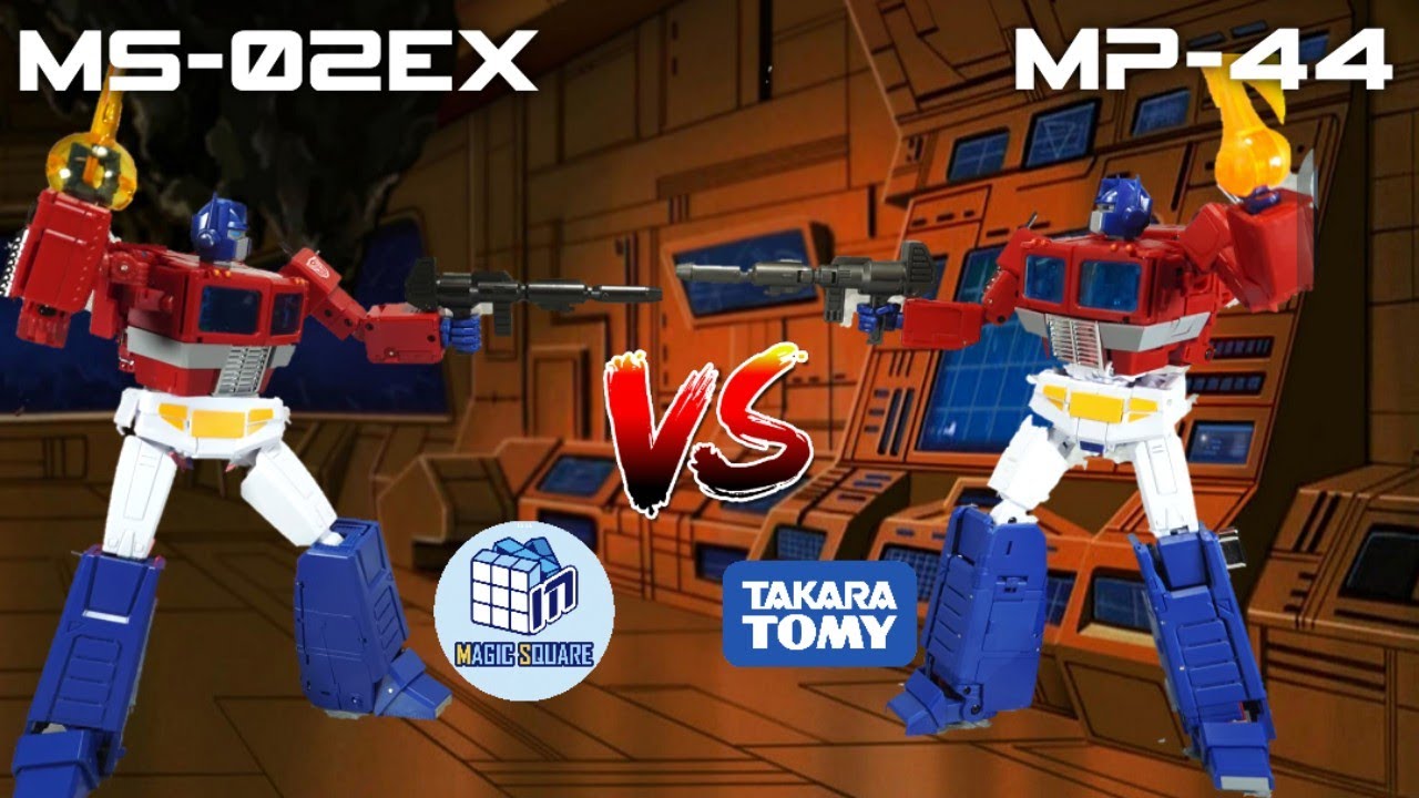 Comparison: Magic Square MS-02EX Light of Peace VS Takara Tomy MP-44 Optimus Prime - YouTube