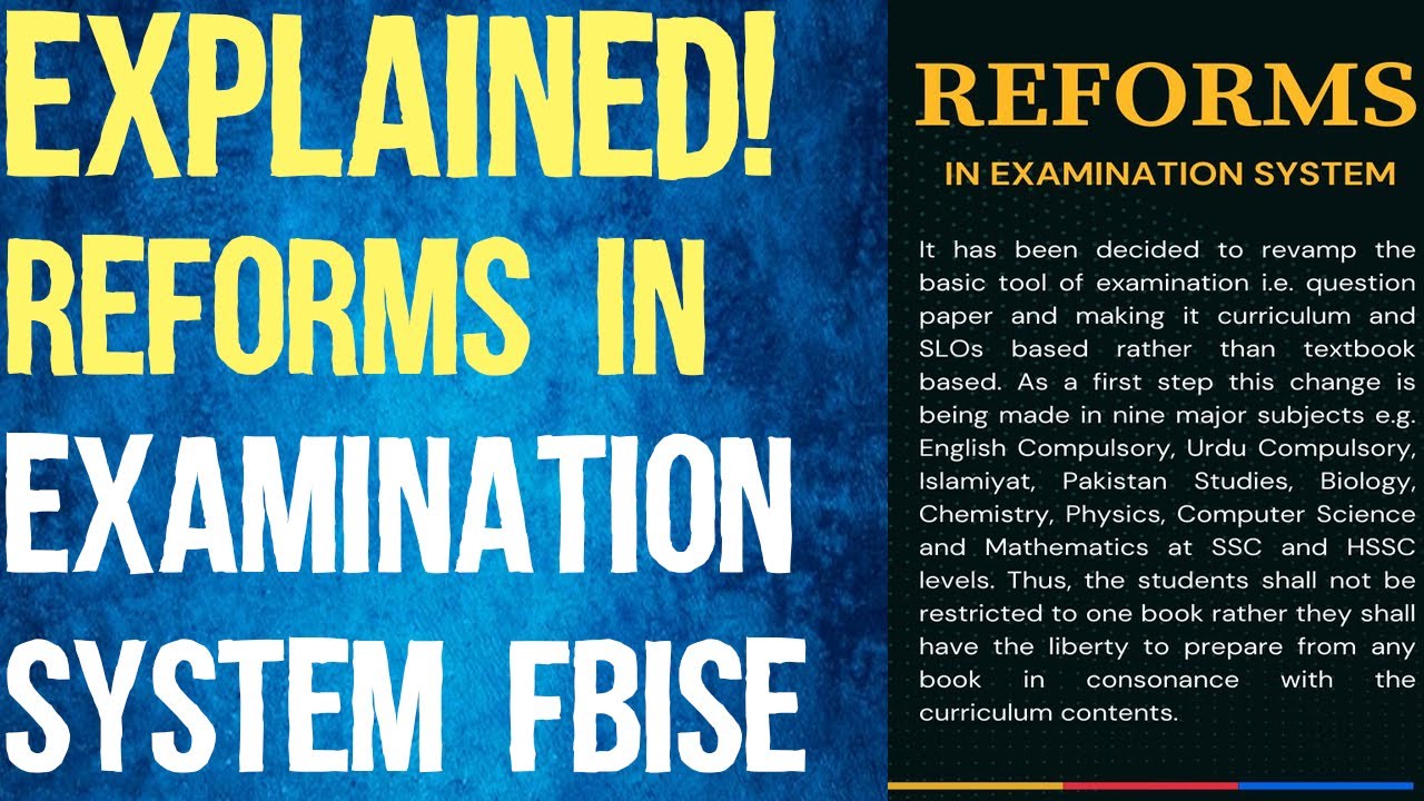Reforms in Examination System 2022 | FBISE | Explained! - YouTube