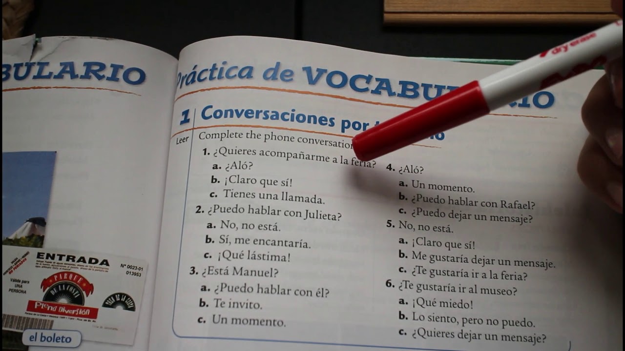 Spanish Class:Video Lesson 7 2-Vocabulario - YouTube