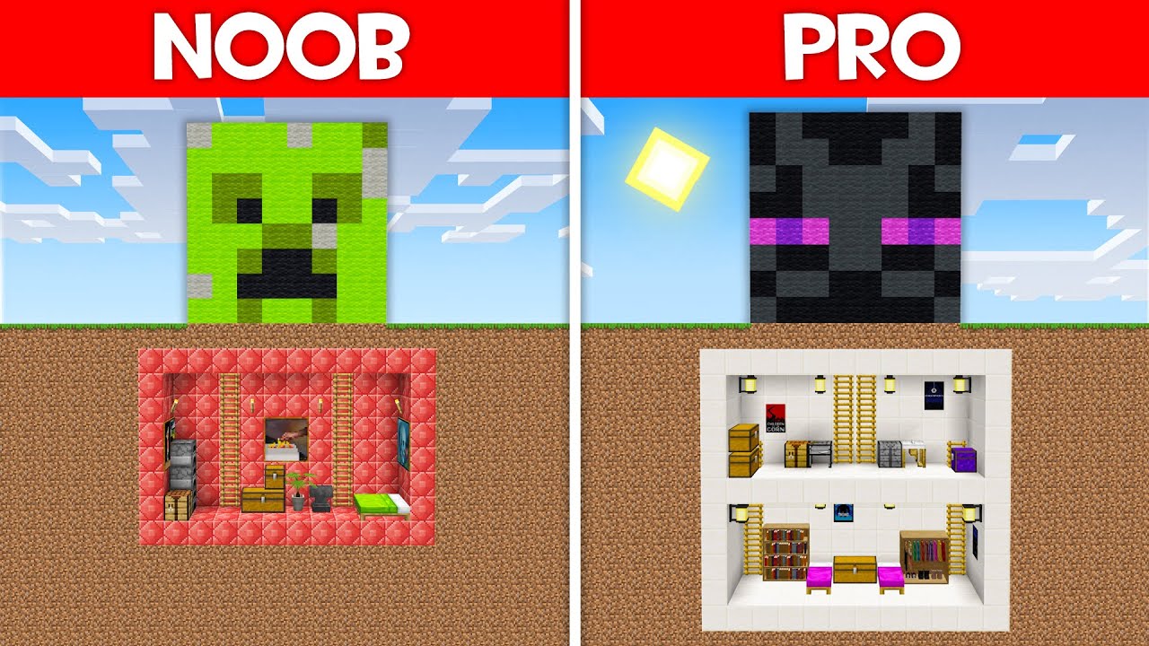 Minecraft Battle: CREEPER vs ENDERMAN BUILD CHALLENGE - NOOB vs PRO vs ...