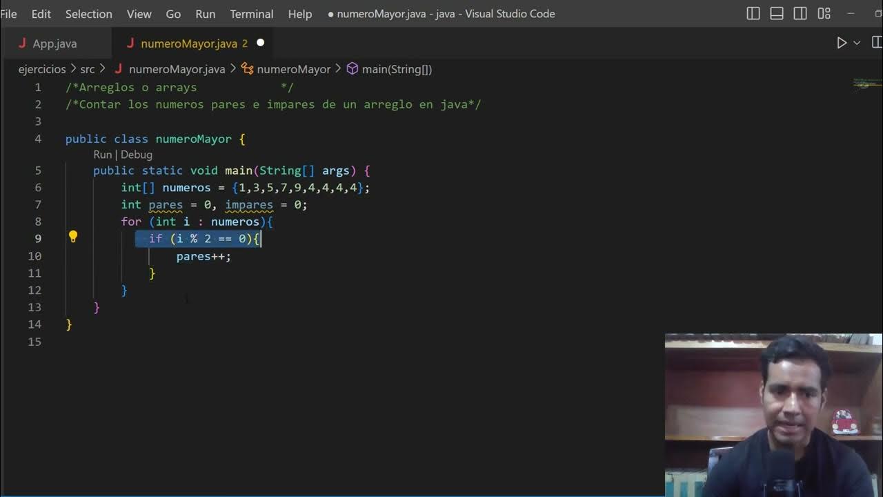 Contar los numeros pares e impares de un arreglo en java - YouTube