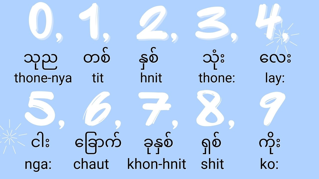 Part 1: Numbers in Burmese! 0 - 99 - YouTube