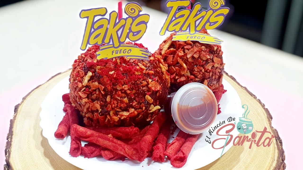Manzanas Takis Fuego / Botana con manzana y frituras - YouTube