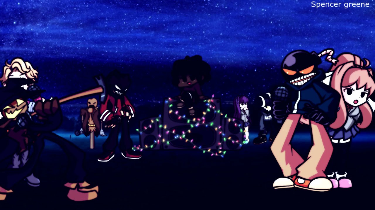 ZARDY AND SENPAI VS WHITTY AND MONKIA ~ FNF REMIX (thunderstorm) - YouTube