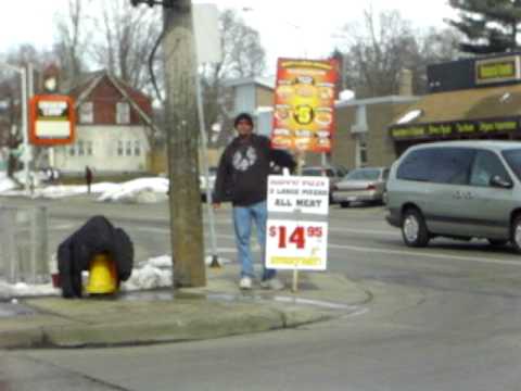 Funny Grand Rapids, Michigan sign holder, sign waver - YouTube