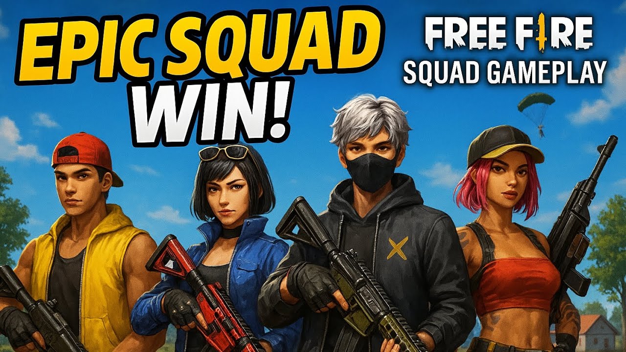 "Free Fire Squad Game | Full Rush Gameplay | Top 1 Squad"//FREE FIRE 🔥🔥 ...
