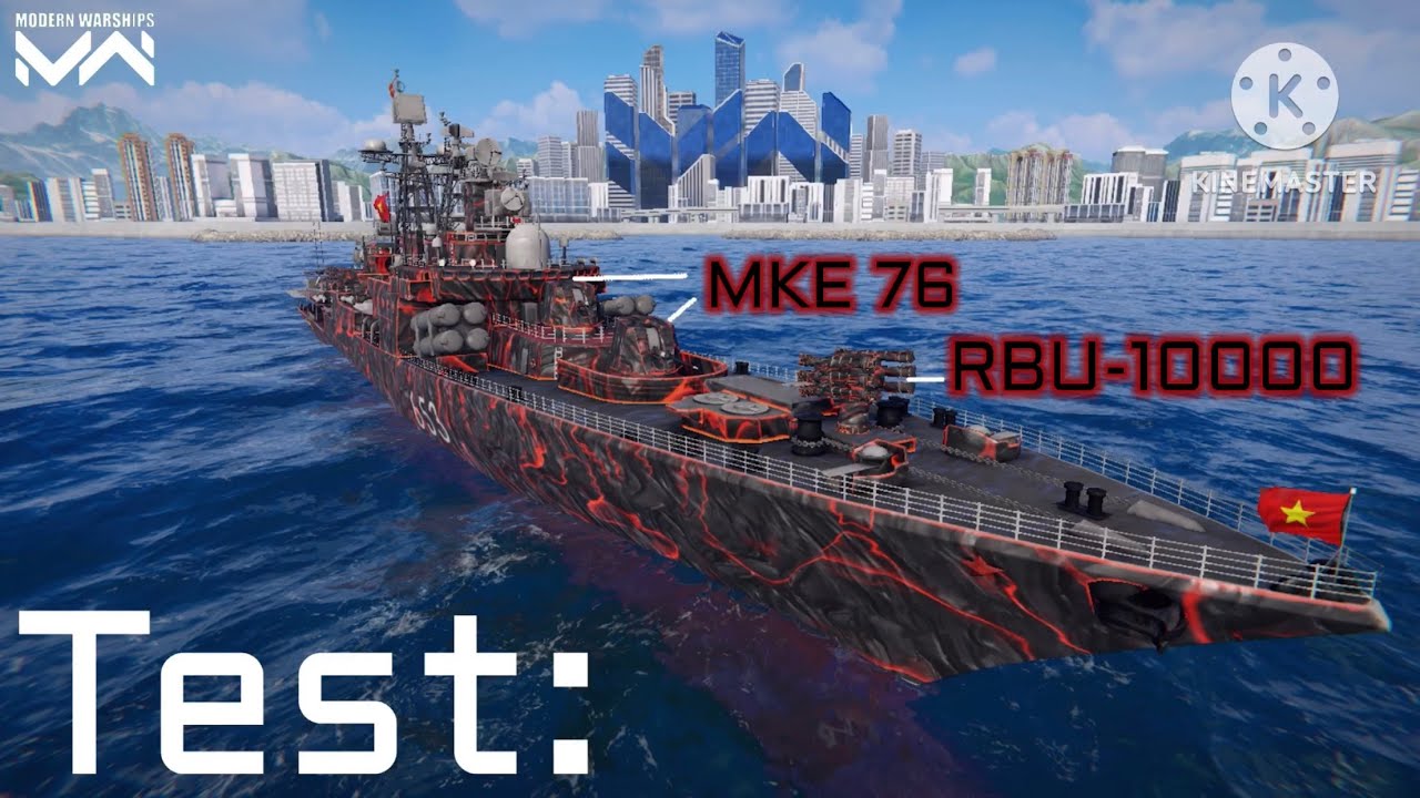 Modern Warships|Test:Pháo MKE 76 và SPTL RBU-10000 - YouTube