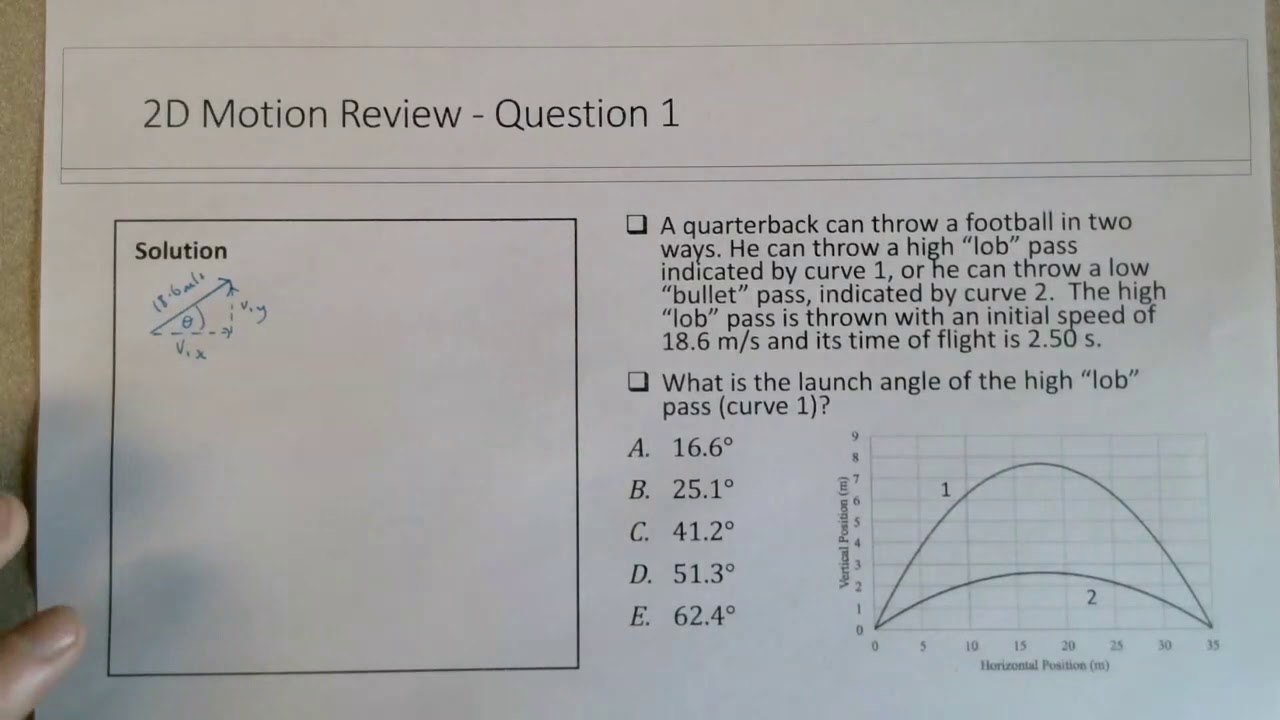 2D Motion Review - Question 1 - YouTube