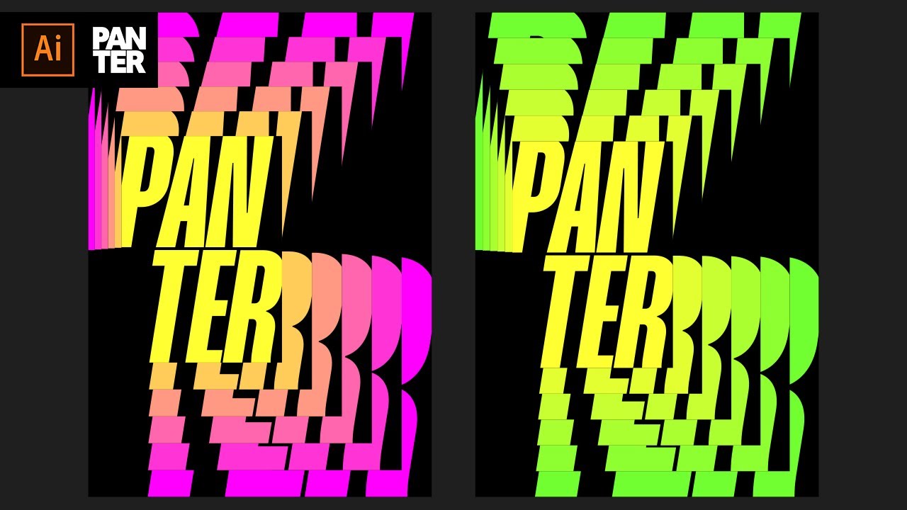 How to Design Typo Blend Poster in Illustrator - YouTube