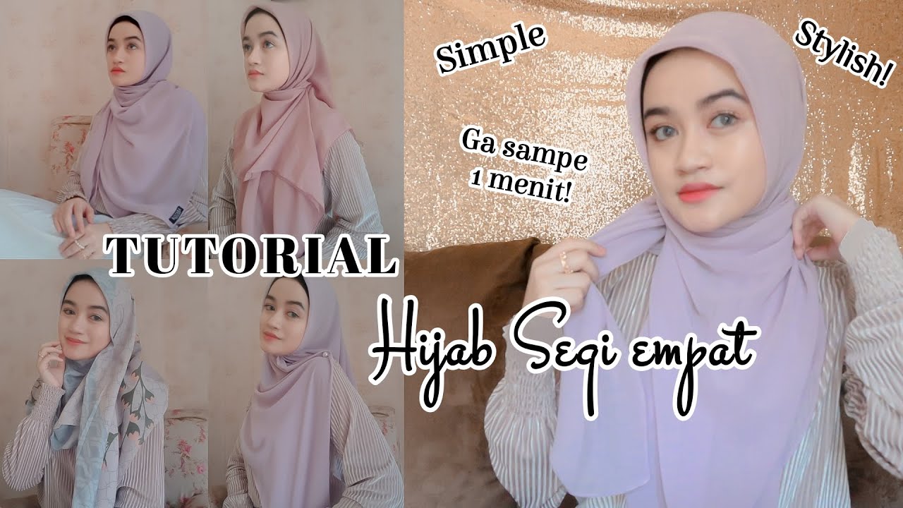 TUTORIAL HIJAB SEGI EMPAT MENUTUP DADA - SIMPLE BGT TAPI STYLISH! - YouTube