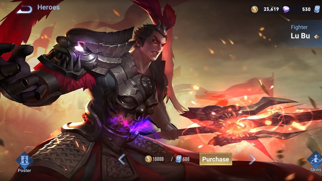 Lu Bu Gameplay Honor of Kings | Mirip skill 2 Alpha dan ulti Gatot di ...