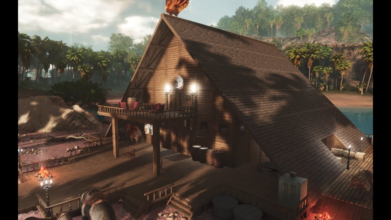 PVE Base build [Wooden A-Frame Inspired] | Build Tutorial | ARK ...