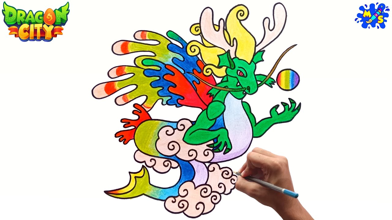 How to draw Legacy Dragon from Dragon City - YouTube