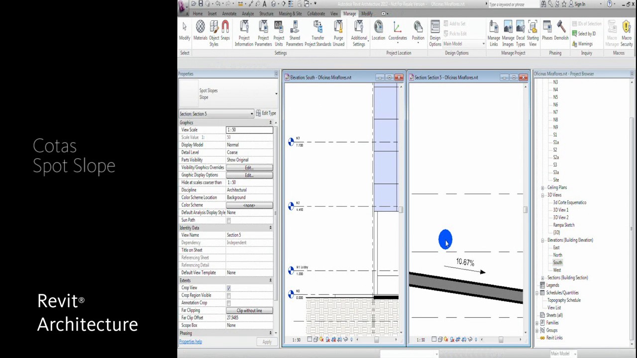 REVIT ARCHITECTURAL - cotas spot slope - YouTube