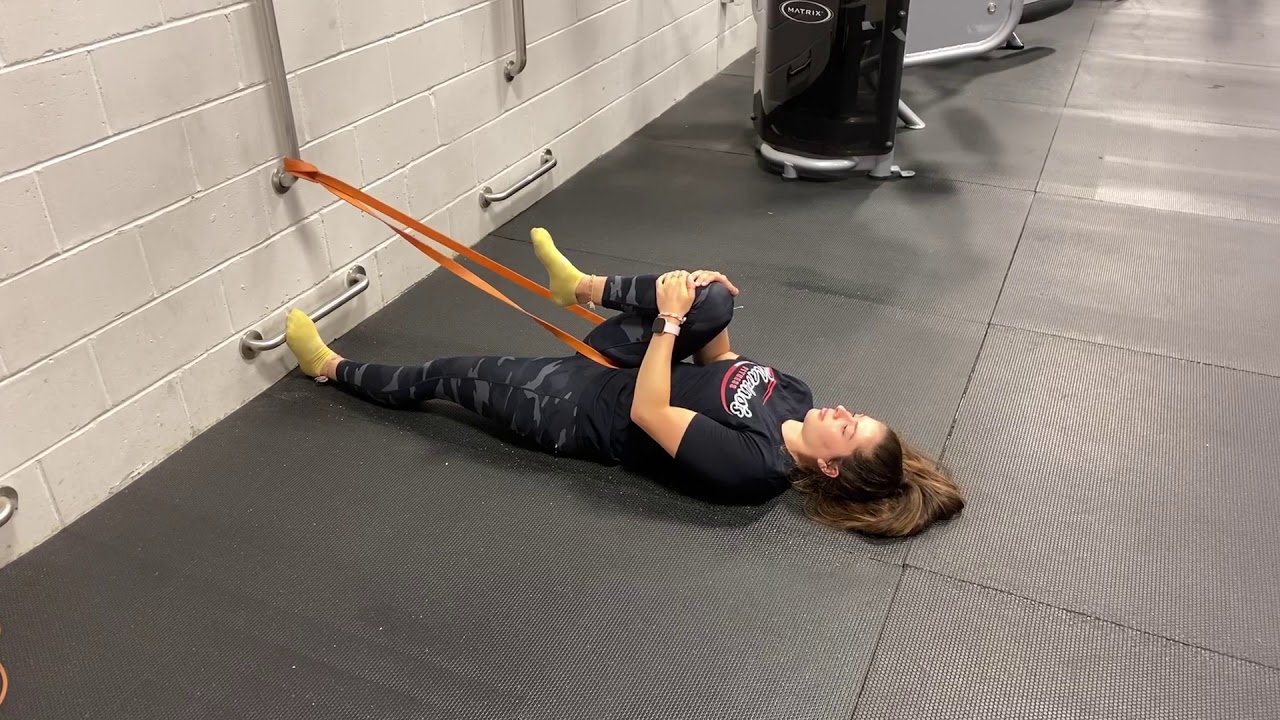 Supine Hip Distraction (warm up) - YouTube