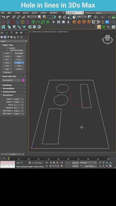 Creating 3D Shapes with Holes Using Lines in 3ds Max #shorts #3dsmax #lines - YouTube