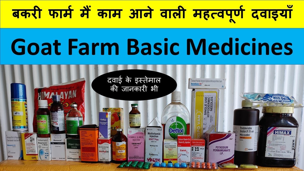 बकरी फार्म मैं काम आने वाली महत्वपूर्ण दवाइयाँ । Important medicines ...