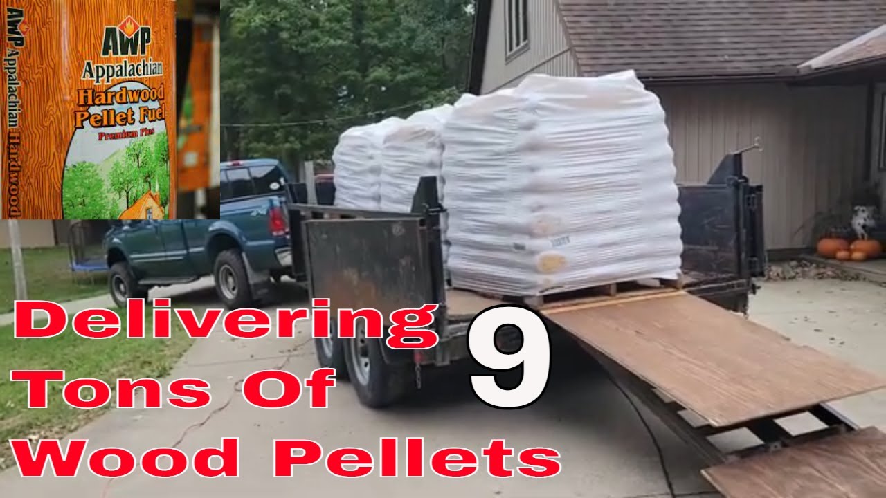 How I Offload My Wood Heating Pellets With A Dump Trailer - 9 Tons in 1 ...