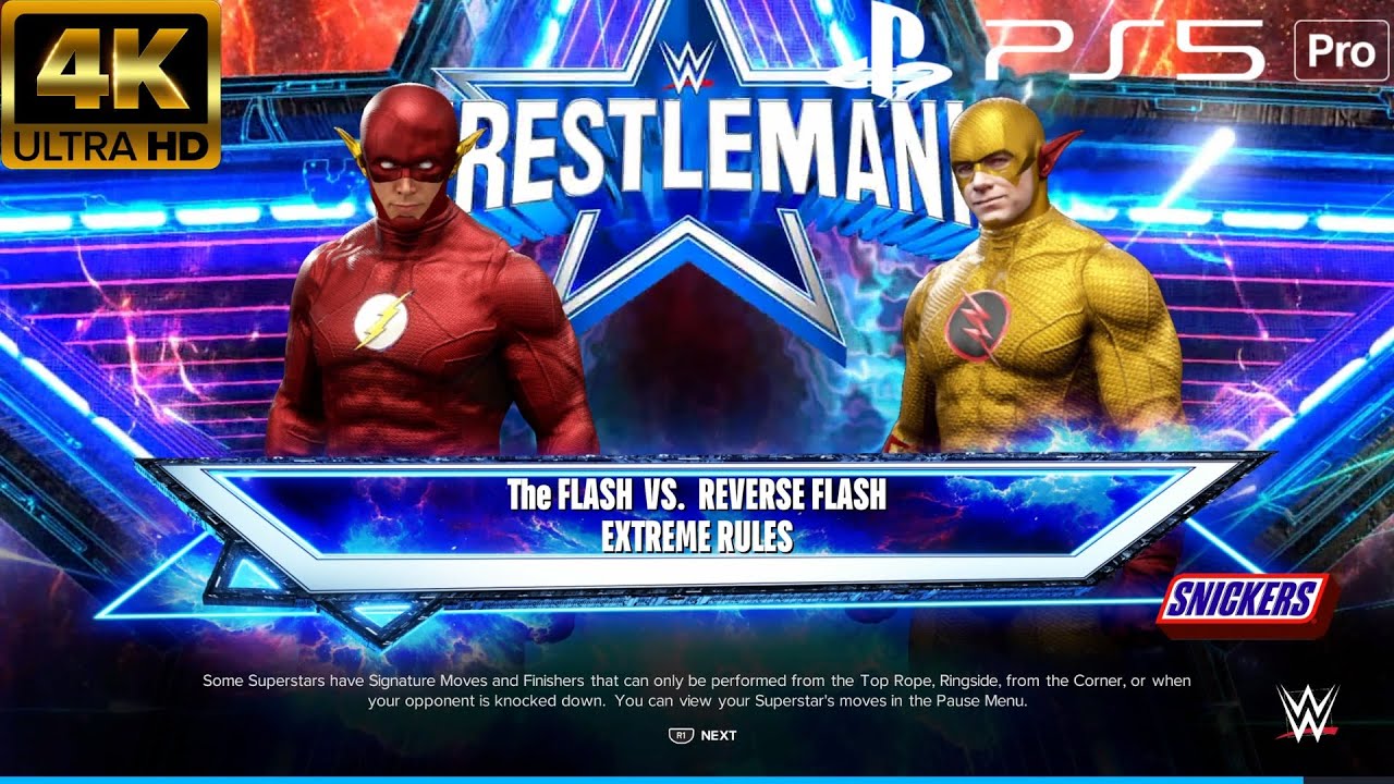 Flash vs. Reverse Flash Fight in WWE 2K24 | 4K60FPS PS5 PRO - YouTube