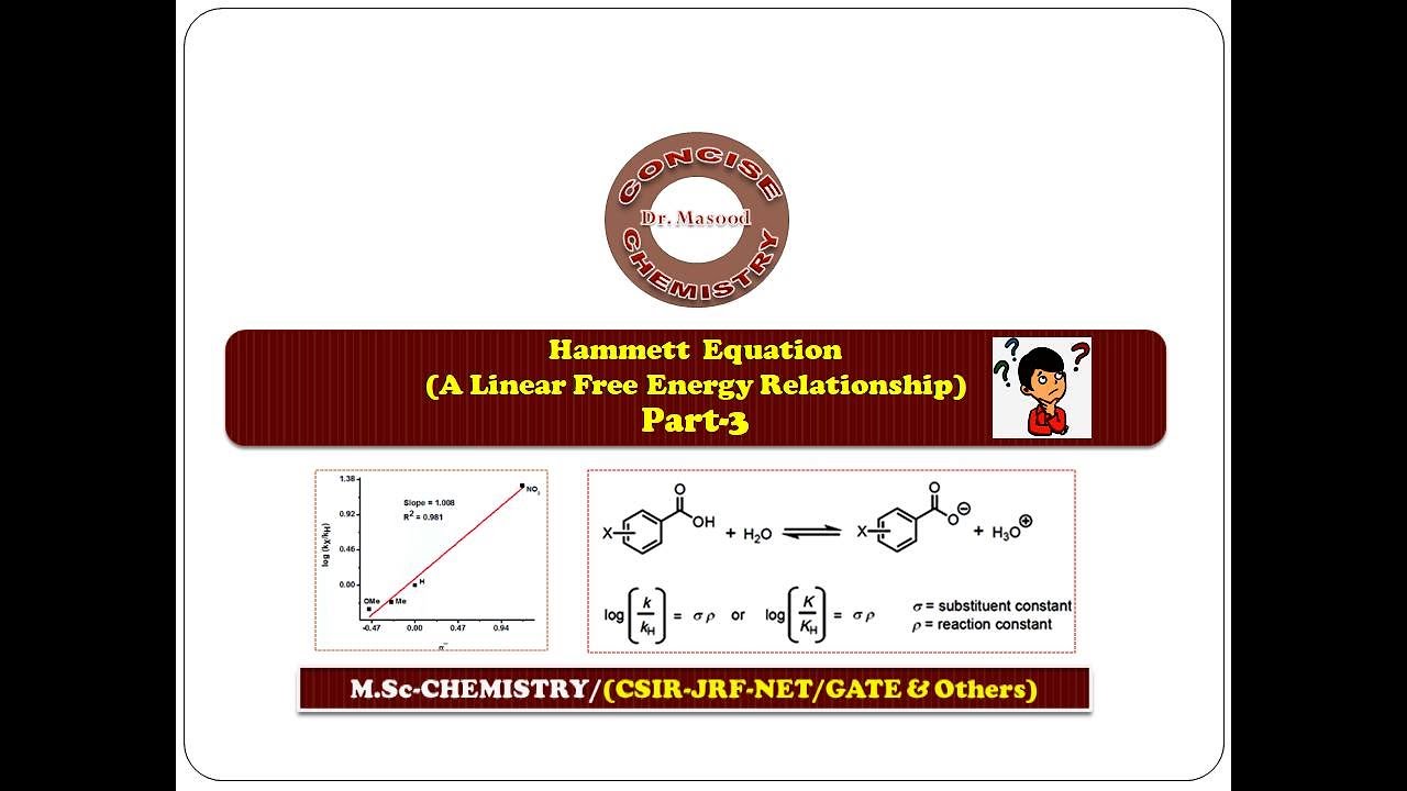Hammett Equation (Part-3) I Linear Free Energy relationship I M.Sc I ...