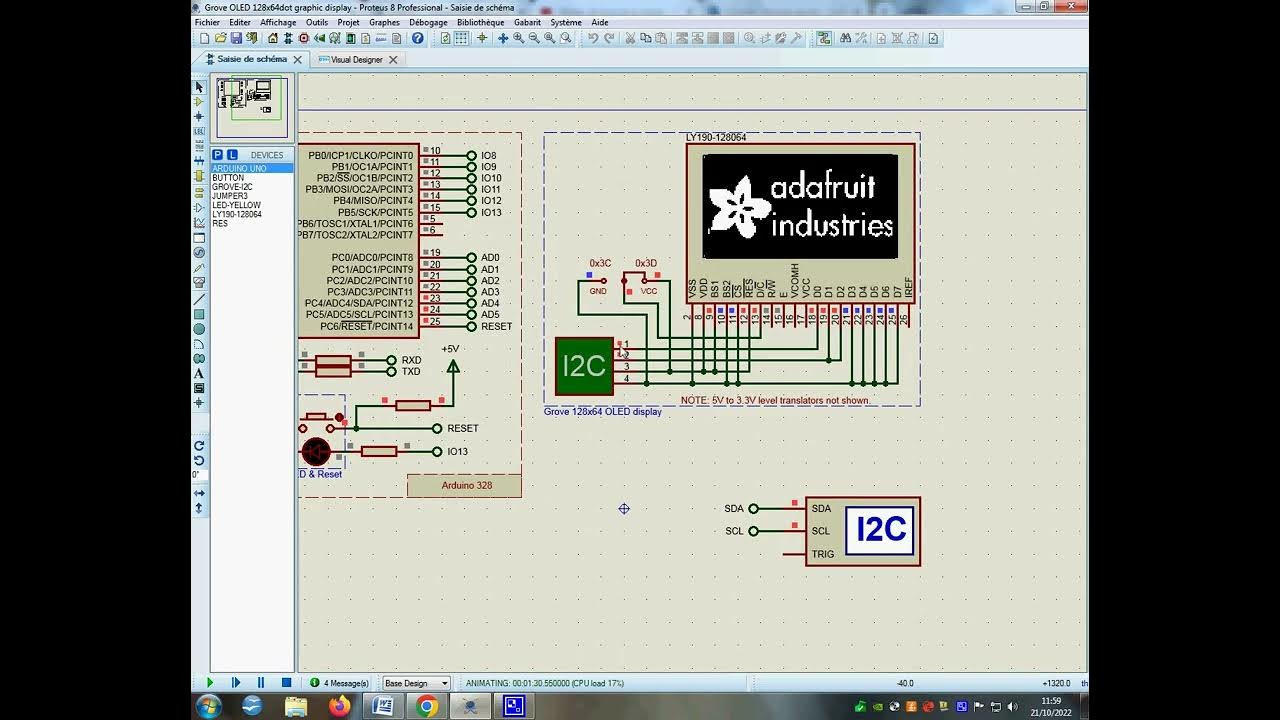 Arduino afficheur graphique LY190 128x64 - YouTube