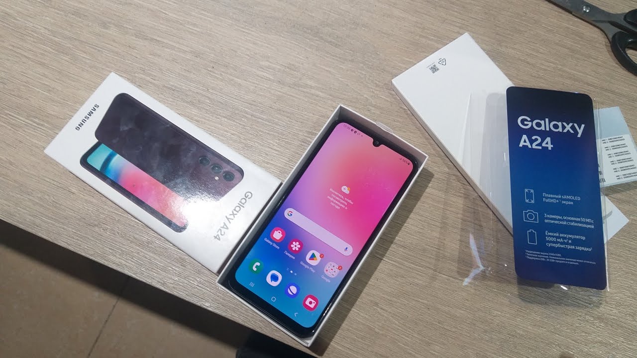Обзор, распаковка смартфона. Samsung Galaxy A24, 128GB, Rangi Dark Red ...