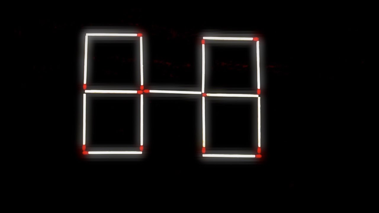 Forma 5 Cuadrados Iguales Moviendo 2 Palitos! - YouTube