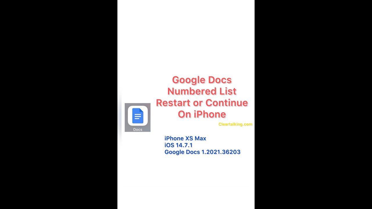 How To Restart Or Continue A Numbered List In Google Docs On IPhone How To Restart Or Continue A Numbered List In Google Docs On IPhone