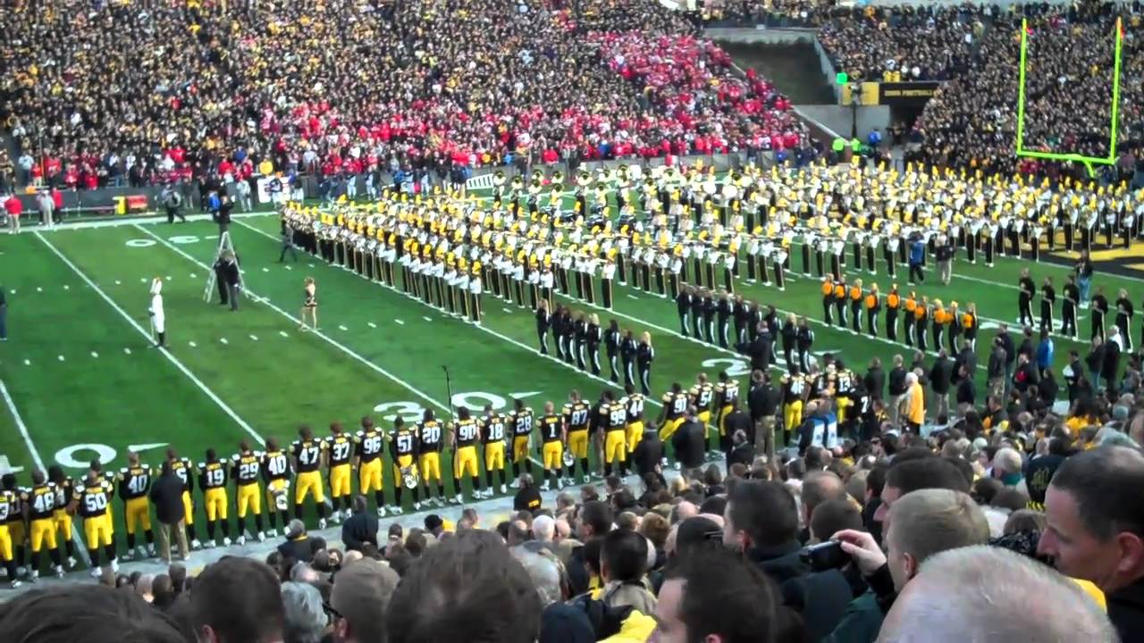 2010 Iowa vs OSU National Anthem and T-38 Flyover at Kinnick Stadium ...