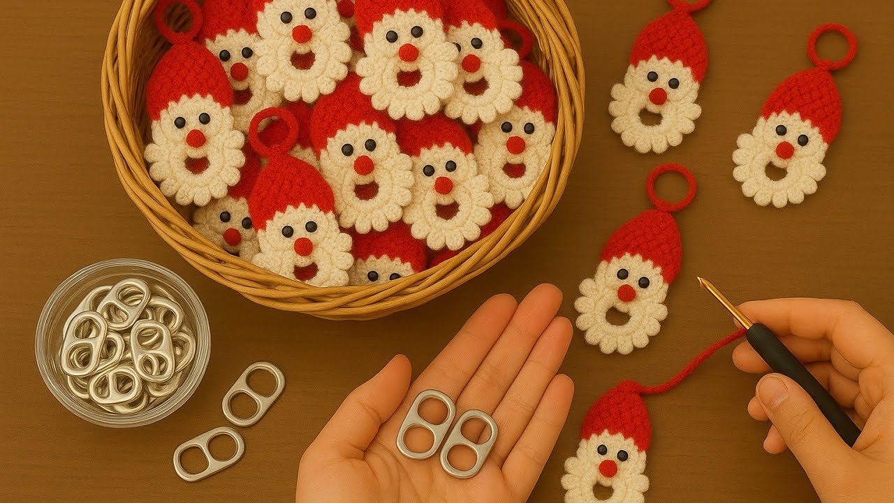 🎅🎄 Very easy Santa Claus🎅 making with SODA CAN PULL TABS💰Christmas ...