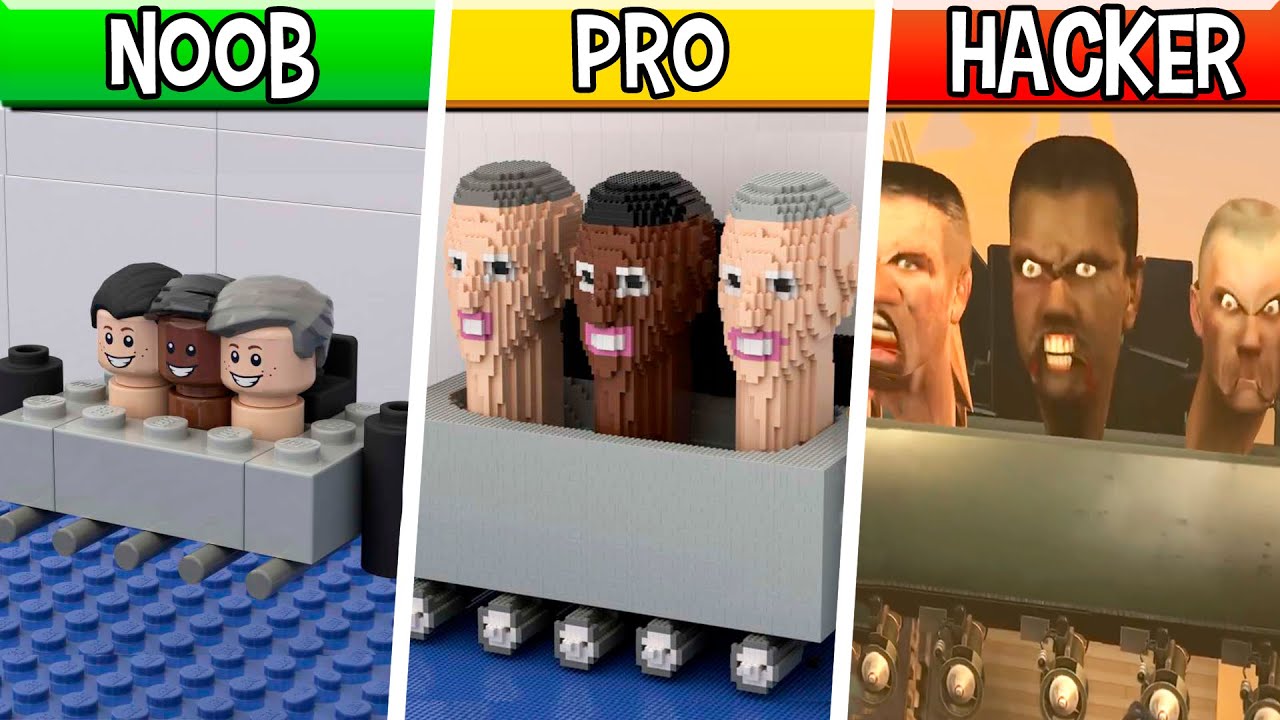 Lego Upgraded Skibidi Bathtub Noob Pro Hacker Skibidi Toilet