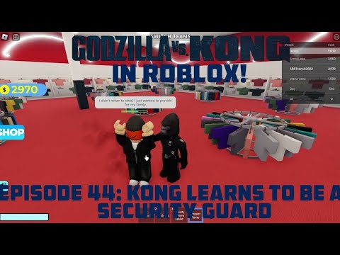 Godzilla vs Kong in ROBLOX! Episode 44 | Kong learns to be a security ...